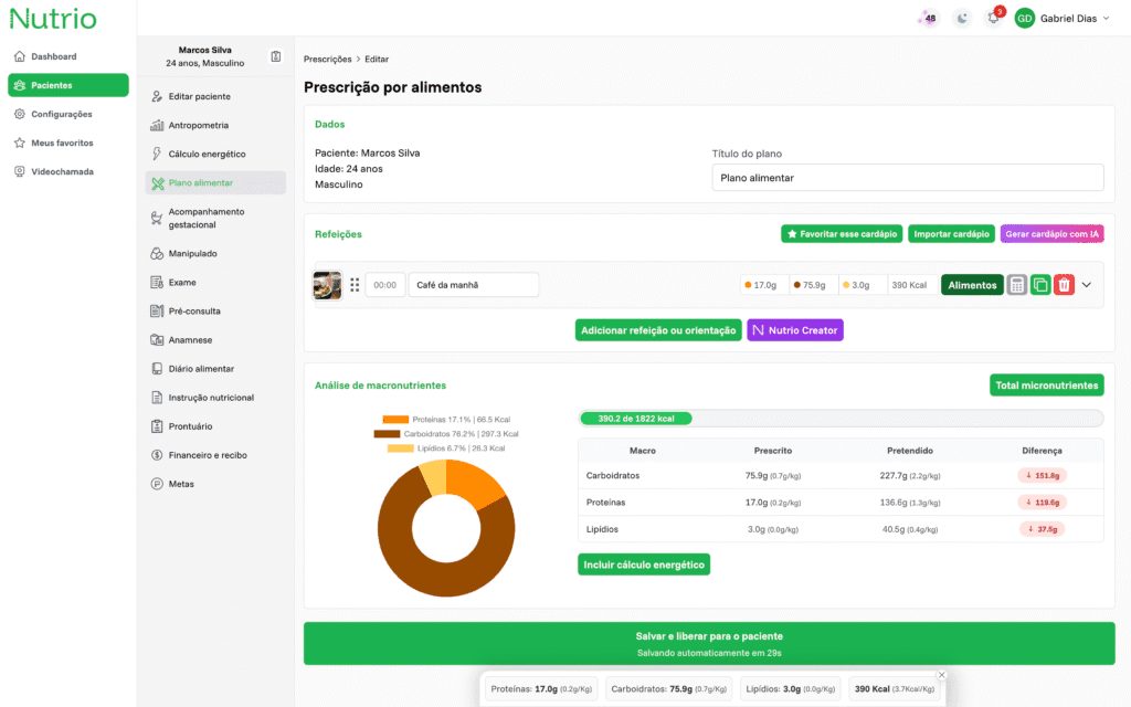 Nutrio - Software para Nutricionistas